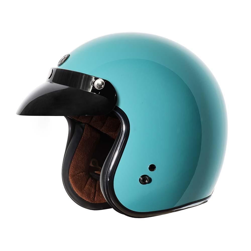 Retro T-50 Helmet | Robin Egg Blue – Fulton Moto